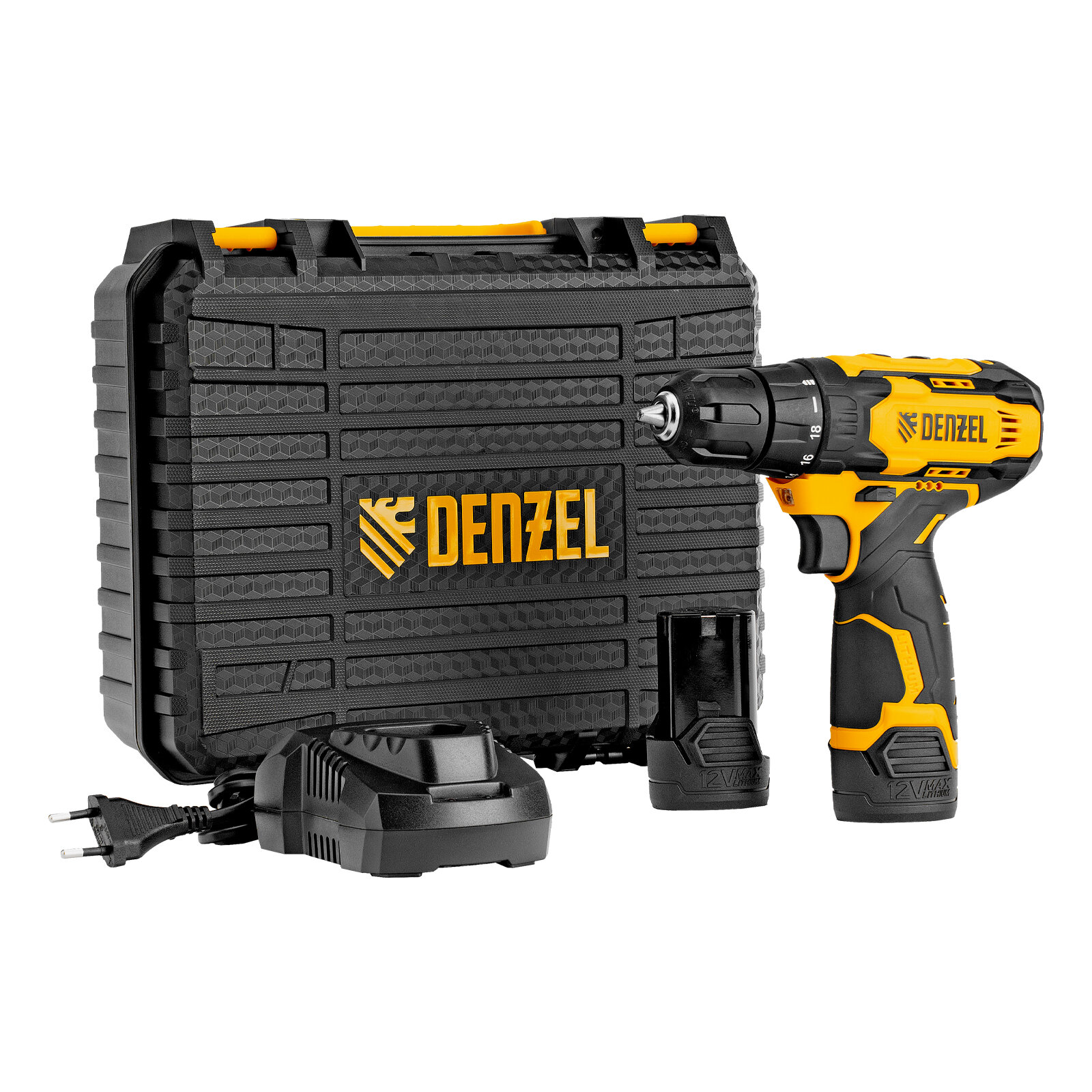 Дрель-шуруповерт аккумуляторная CDQ-12, Li-Ion, 12 В Denzel 26106