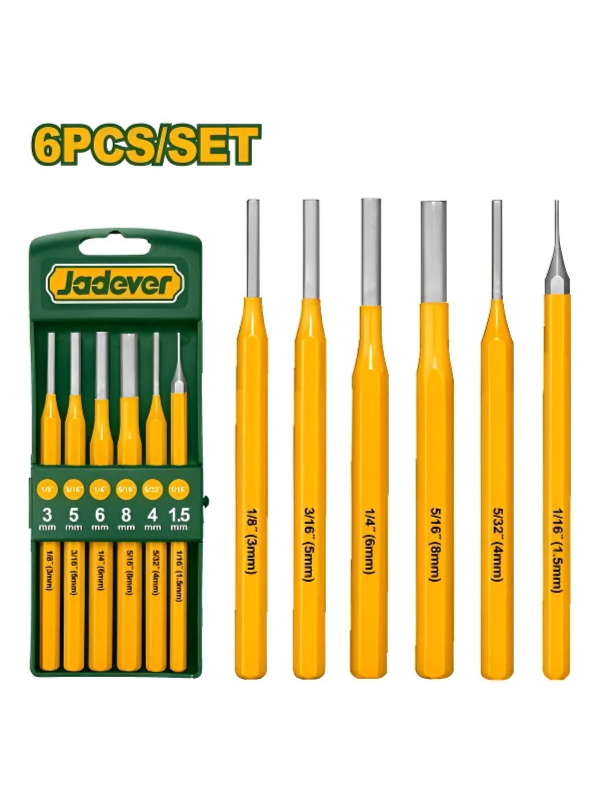 Набор выколоток (пробойников) JADEVER 6 штук материал сталь 40Cr