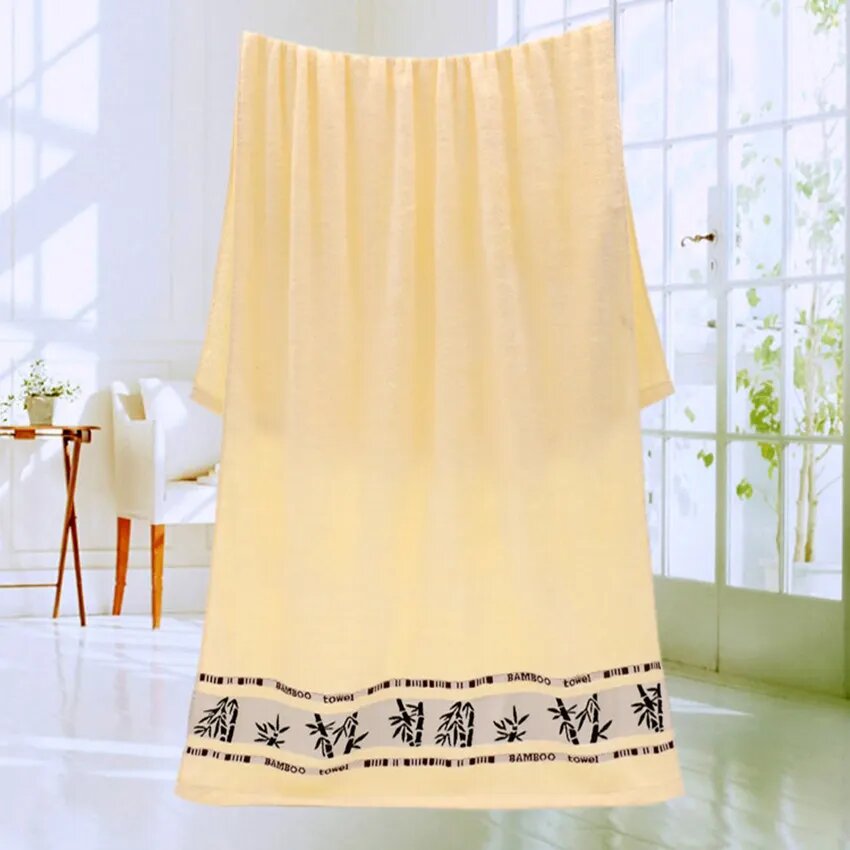 Бамбуковые полотенца для взрослых, Light yellow, 1pc 70x140cm