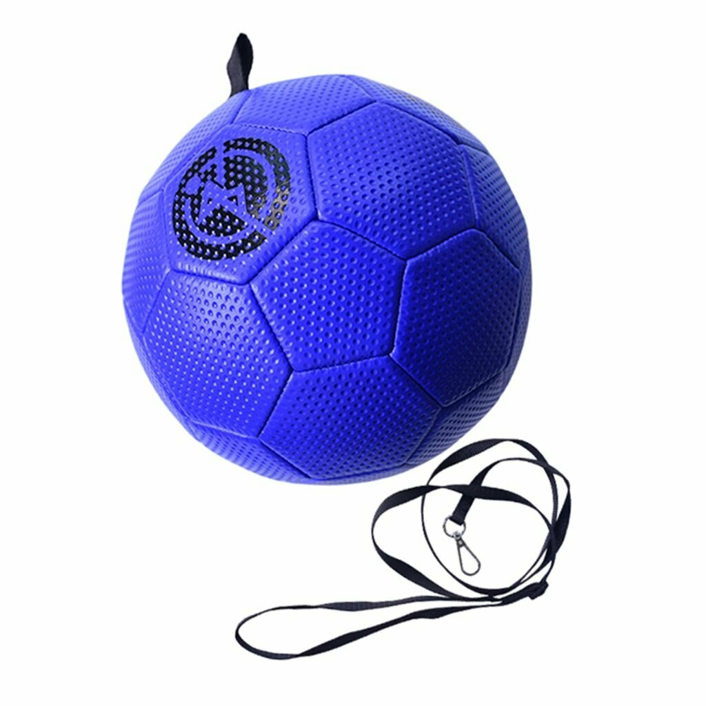 Футбольный тренировочный мяч с веревкой-№ 3 черной веревкой синего цвета