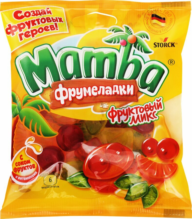 Мармелад жевательный MAMBA Фрумеладки Фруктовый микс, 72г