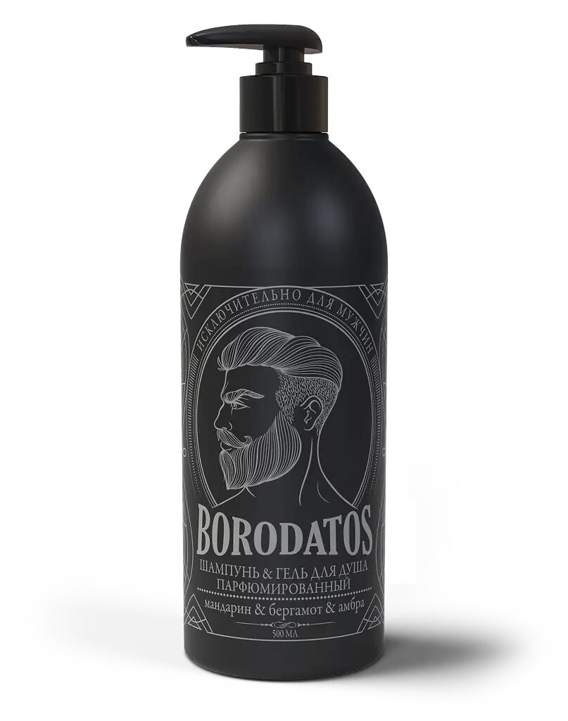 Borodatos Парфюмированный шампунь-гель для душа Мандарин&Бергамот&Амбра 500 мл 1 шт