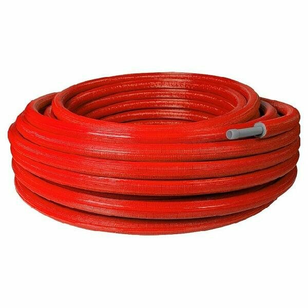 Труба STOUT 16х2,2 (бухта 100 метров) PEX-a из сшитого полиэтилена с кислородным слоем, серая в теплоизоляции (красная) SPI-0003-001622