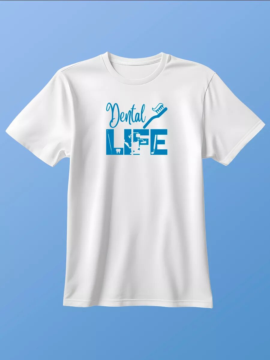 Футболка с надписью dental life
