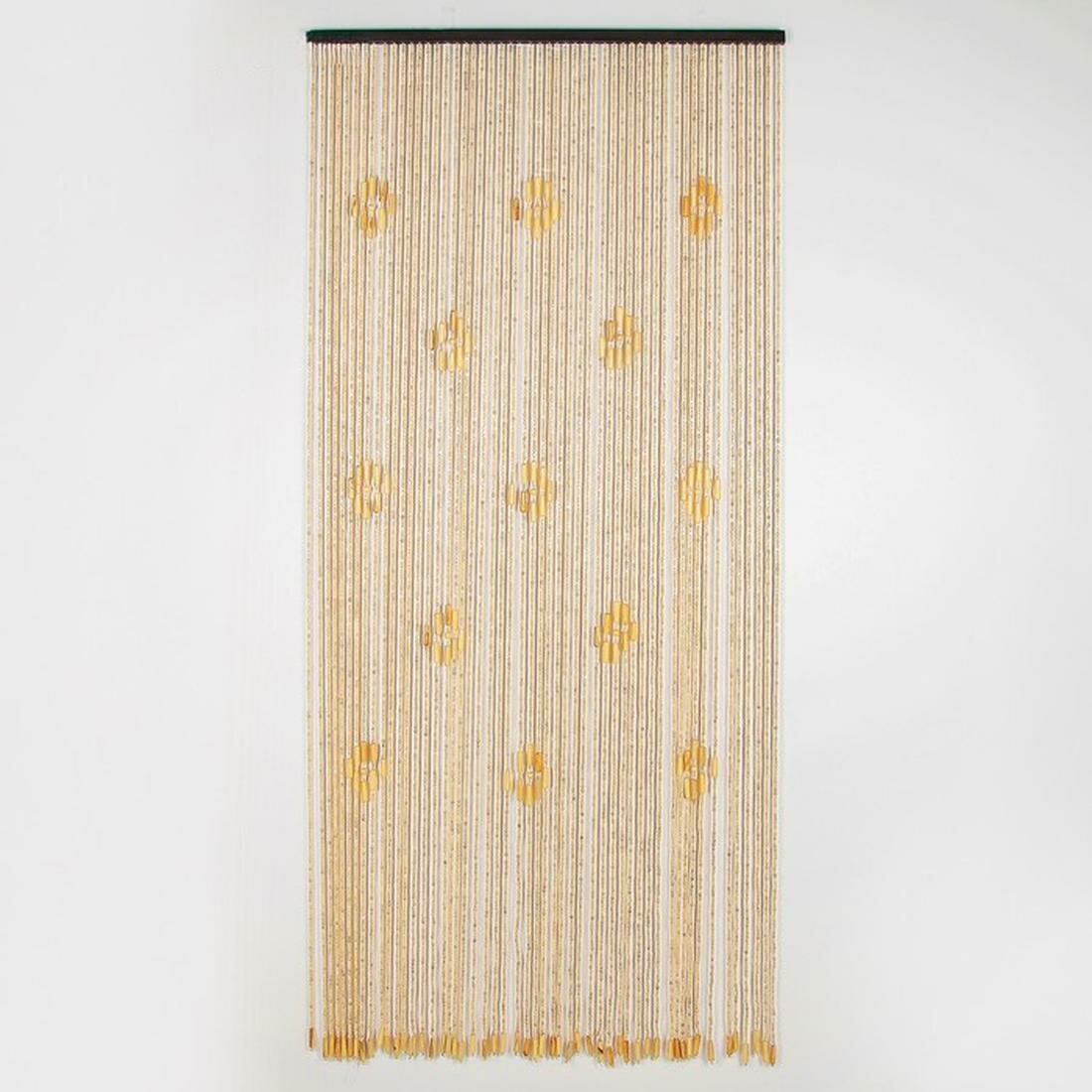 Штора - занавеска декоративная «Шарики», 90×195 см, 52 нити, дерево