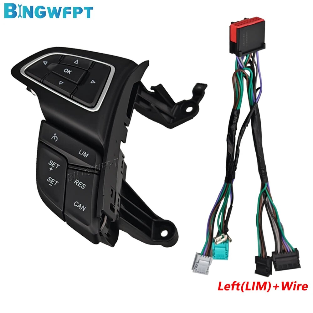 Для Ford Focus Mk3 2015-2017 Kuga 2017, переключатель громкости телефона, круиз-контроль, кнопки на руле с кабелем With LIM