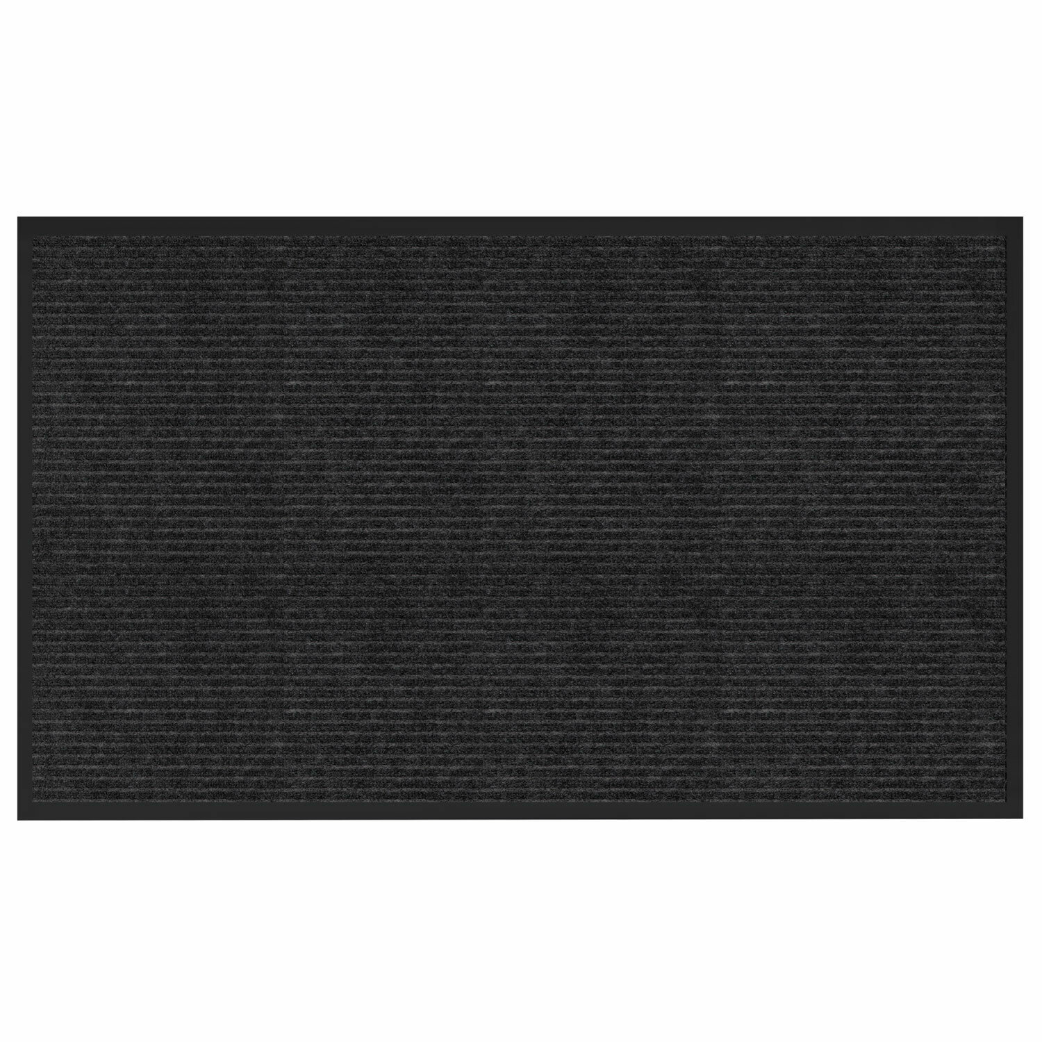 Коврик придверный 90х150 см, черный, влаго-грязезащитный, 450 г/м2, ребристый, PRIMILA EXTRA, 701031