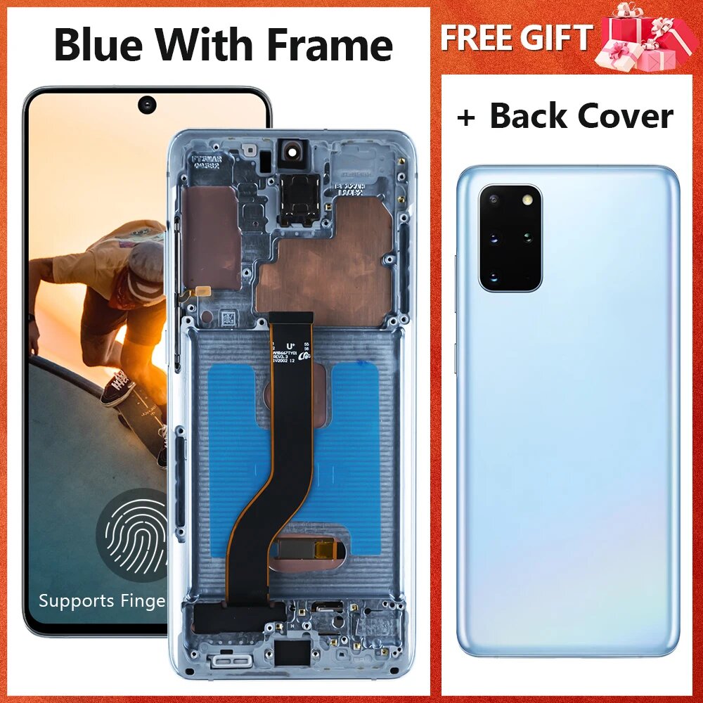 6,7-дюймовый AMOLED для Samsung S20 PLUS ЖК-дисплей G985 G985F G985F/DS G986 ЖК-экран S20 + 5G с отпечатками пальцев и дигитайзером в сборе
