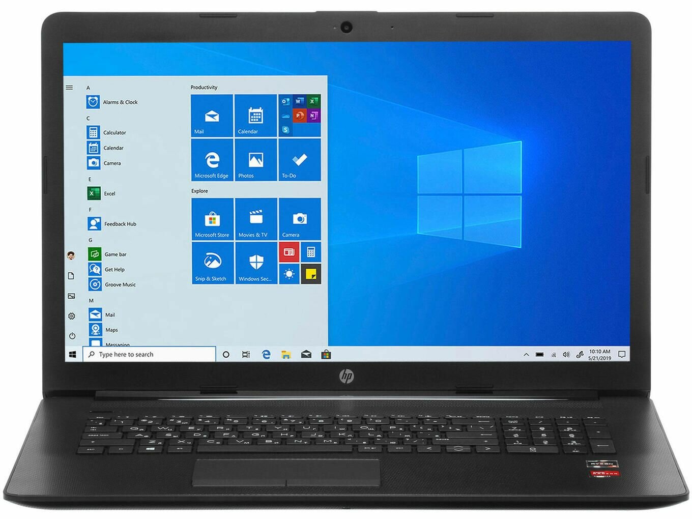 17,3" Ноутбук HP Laptop 17-CA2050UR (2Z8R5EA) черный - 1600x900 HD+, SVA, AMD Ryzen 3 3250U, ядра: 2 x 2,6 ГГц, 8 ГБ, SSD 256 ГБ, AMD Radeon Graphics, Windows 10 Home