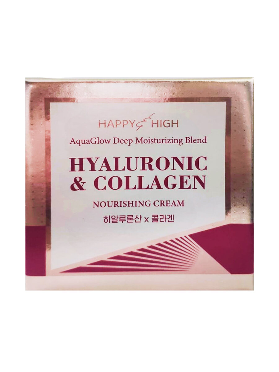 HAPPY HIGH Питательный крем для лица с гиалуроновой кислотой и коллагеном / Aqua Glow Deep Moisturizing Blend, 50 г