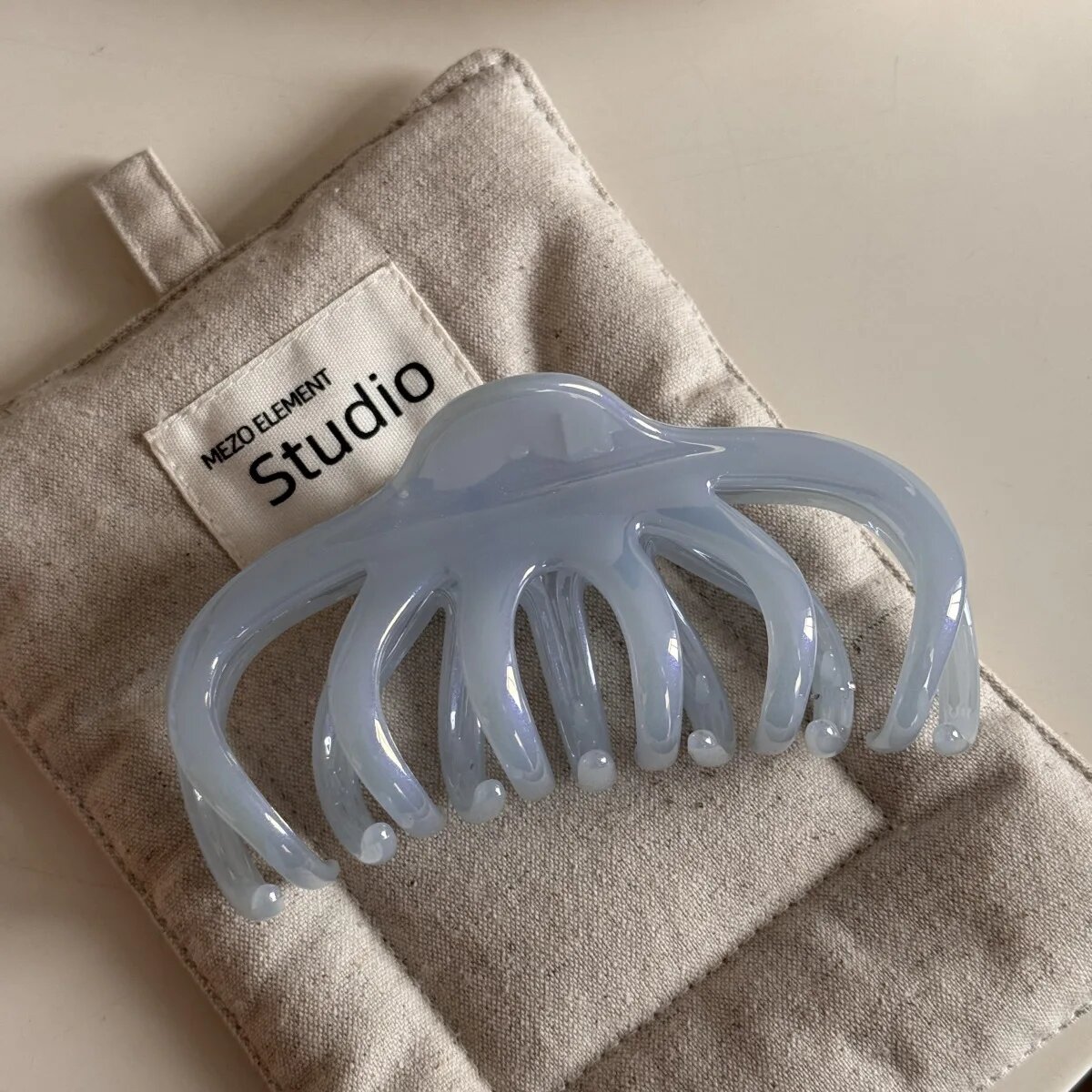 RuoShui Пластиковые заколки-крабы молочно-бело-синие Голубой, Style 16