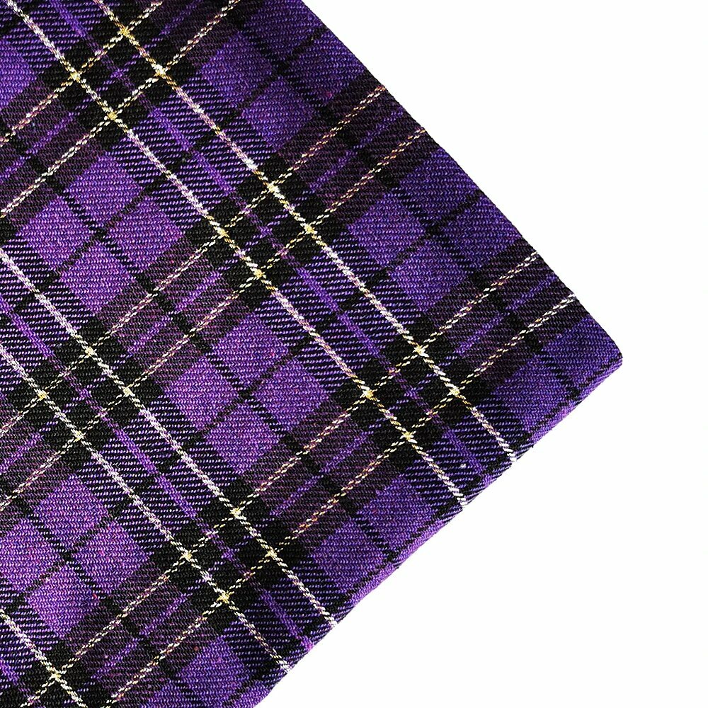 Шотландская клетчатая ткань полиэстер/хлопок 0,5 м для пошива юбок Фиолетовый, DMGZ-BM-13