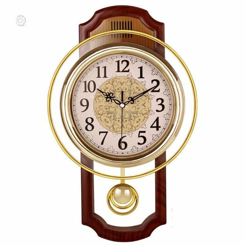 Ретро-часы с маятником 27×43 см — европейский стиль, бесшумный ход, ABS пластик