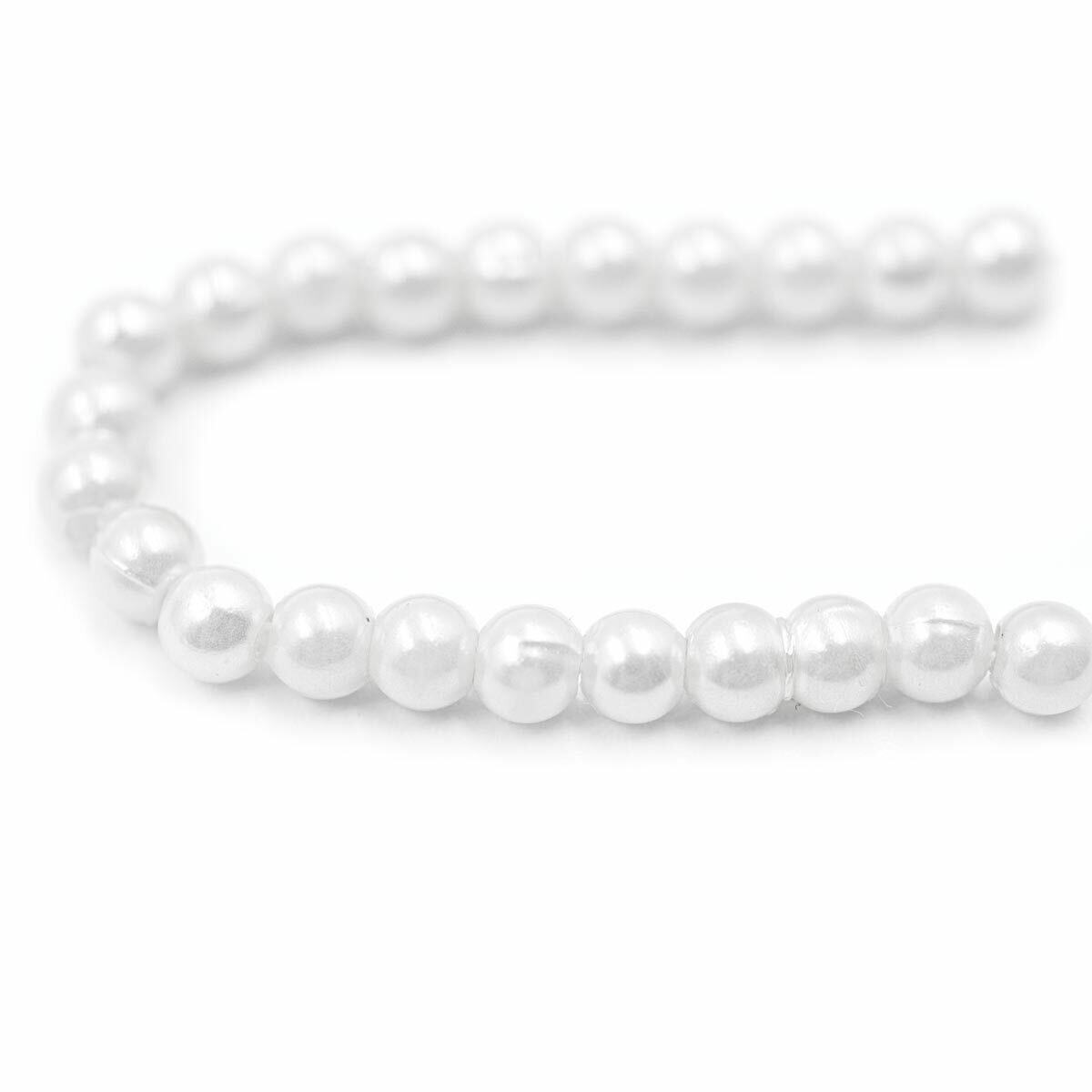 Бусины для рукоделия 'жемчуг', 4 мм, 25 г, круглые, пластиковые, Astra&Craft(001 NL белый)