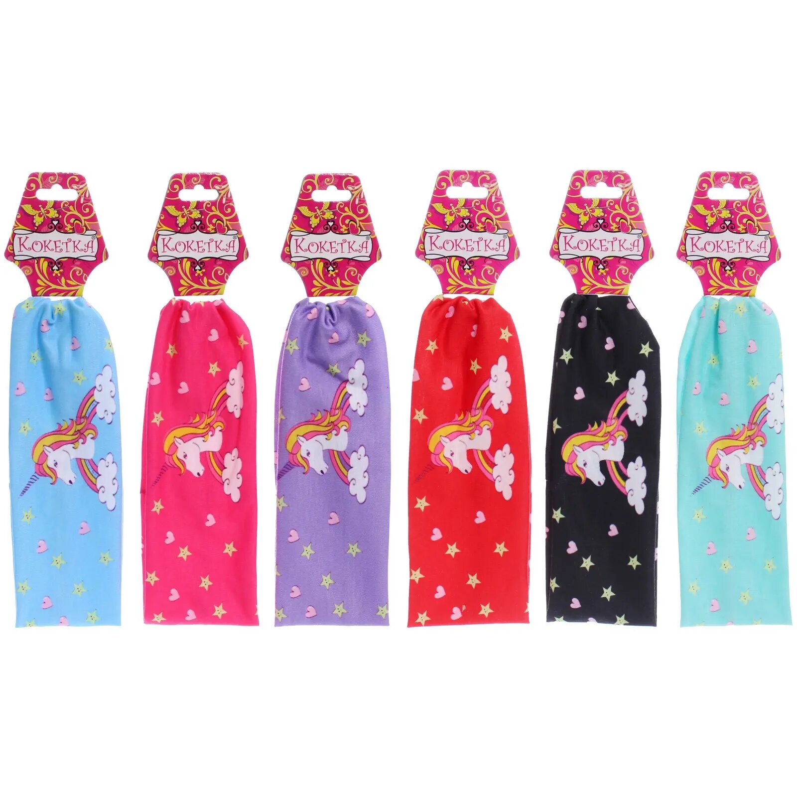 Повязка на голову детская «розовое облоко», 1 штука, радуга, 1 штука, разноцветная, 7*20см