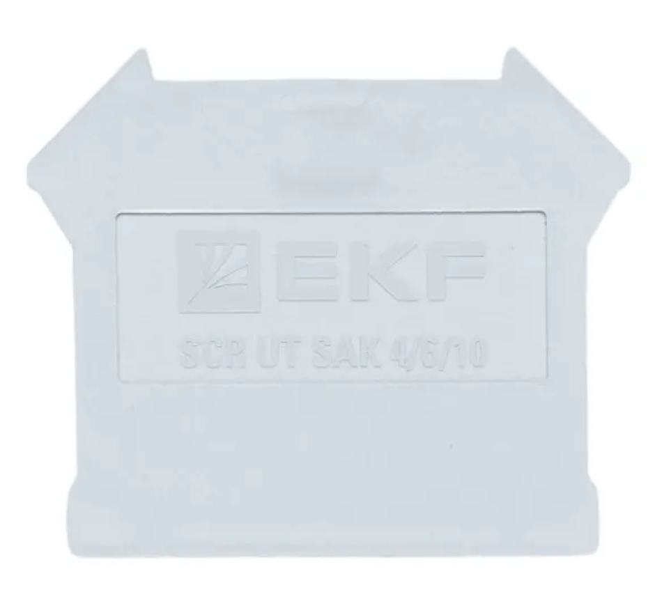 Заглушка для клеммной колодки EKF / ЕКФ для UT 2.5/4/6/10, пластиковая серая, толщиной 2мм / электрика