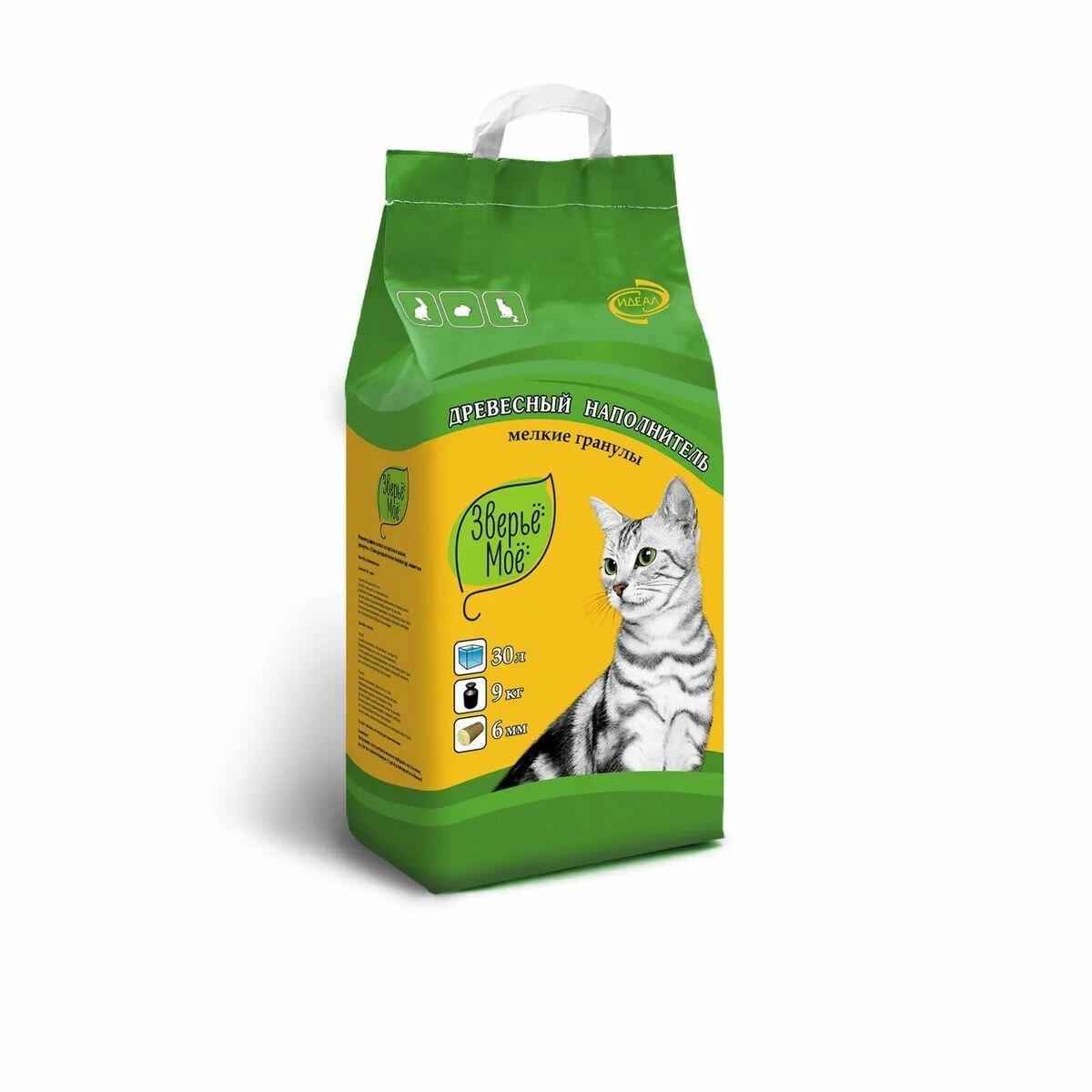 Зверьё моё Наполнитель древесный крупные гранулы 30л*9кг