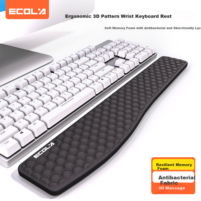 ECOLA 3D Stereoscopic Massage Particles Breathable Soft Comfortable Antibacterial Rebound Memory Foam Ergonomic Wrist Rest Keyboard Pad EZ6