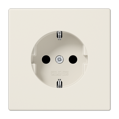 JUNG LS 990 Бежевая Розетка с заземлением безвинт. зажим, LS1520