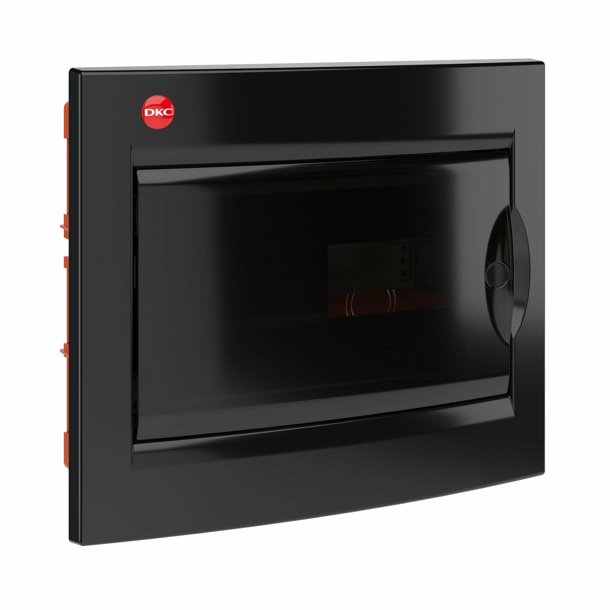 DKC Щиток встраиваемый с дверцей 12 мод, IP41, черный, с клеммным блоком 63А, RB12B4TBD