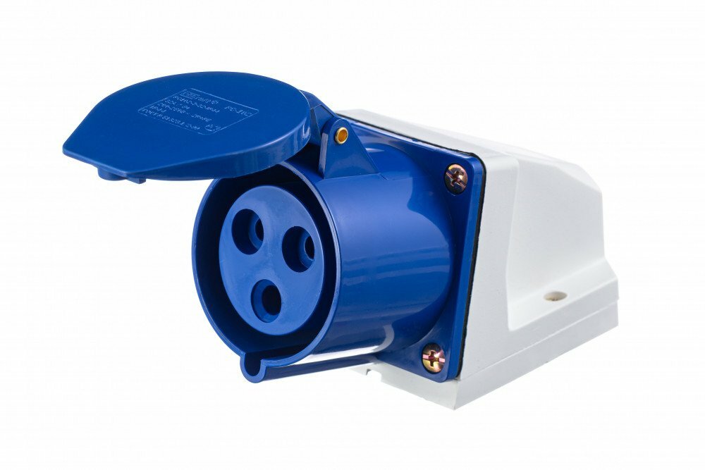 DEKraft Розетка стационарная 123 2Р+РЕ 32А 220В IP44 РС-102, 26031DEK