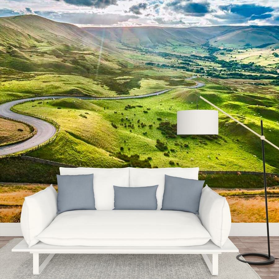Фотообои Англия дорога 9-610-L-Велюр 270 x 400 см (ВхШ) Бесшовные, флизелиновые, влагостойкие обои MasterFresok