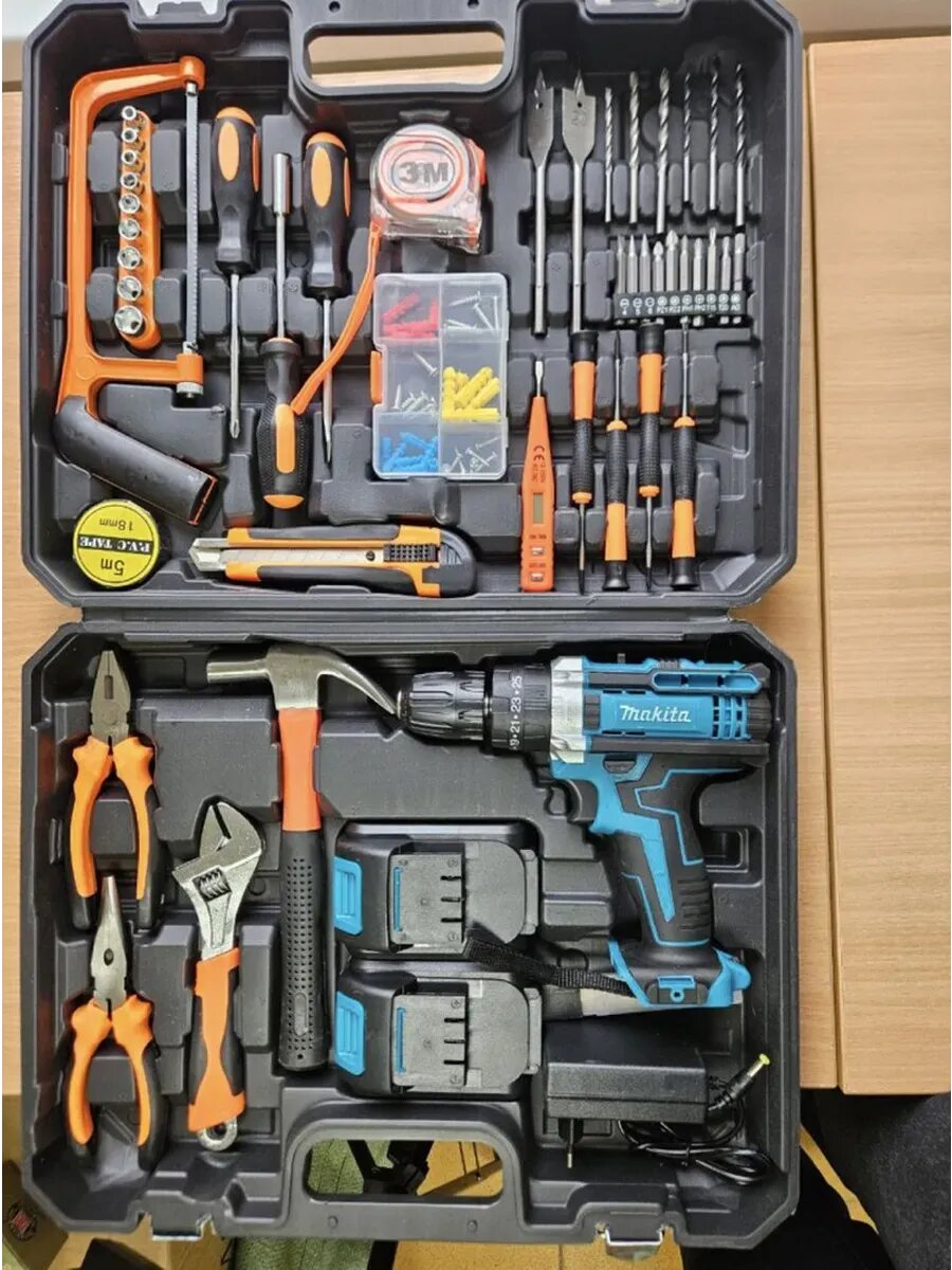 Набор инструментов с дрелью 48 В, для дома и профессиональных работ