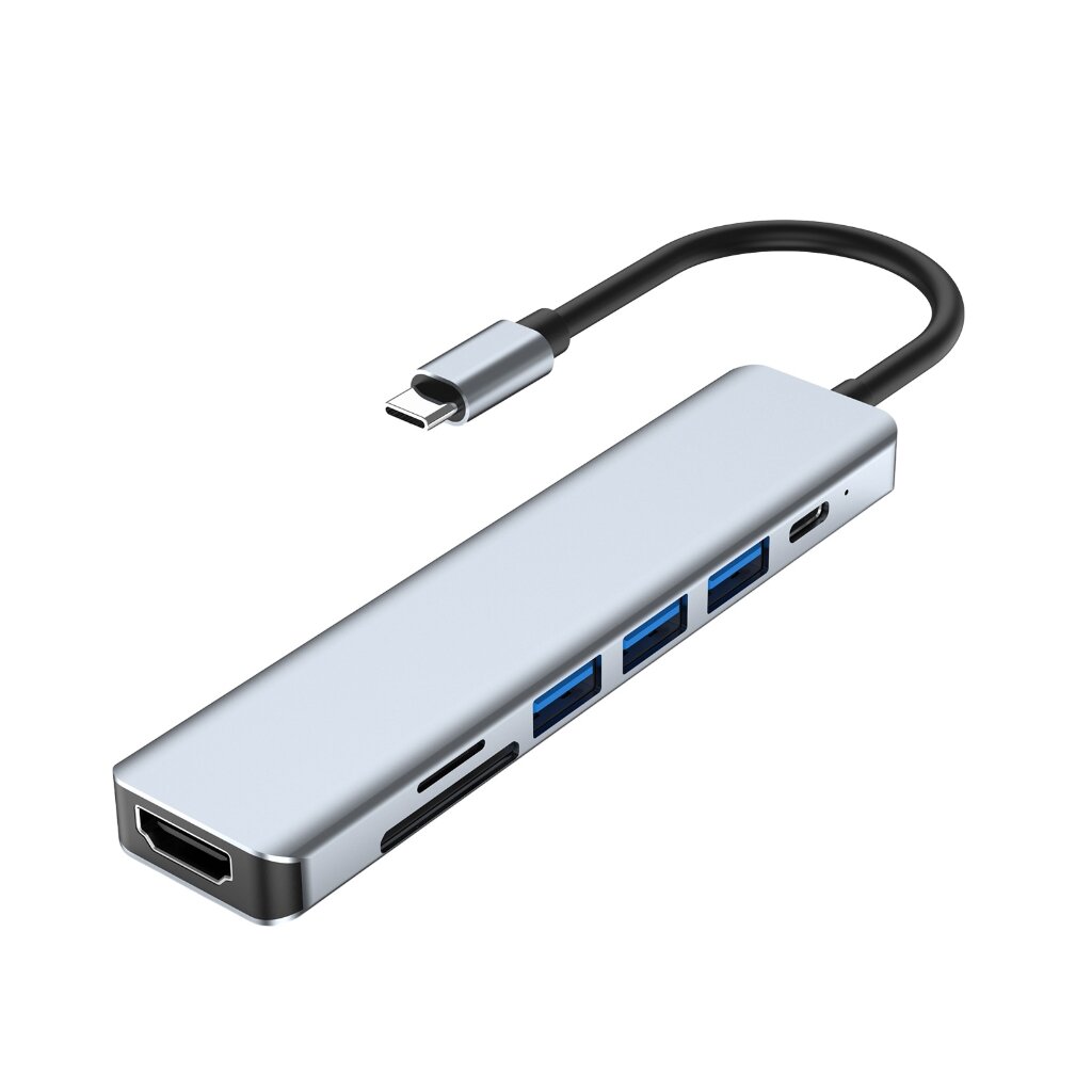 UsbC TypeC Концентратор Из Алюминиевого сплава Док-Станция HDMIcompatible USB3.0 USB2.0 PD и Слоты для карт памяти для Компьютерных Планшетов