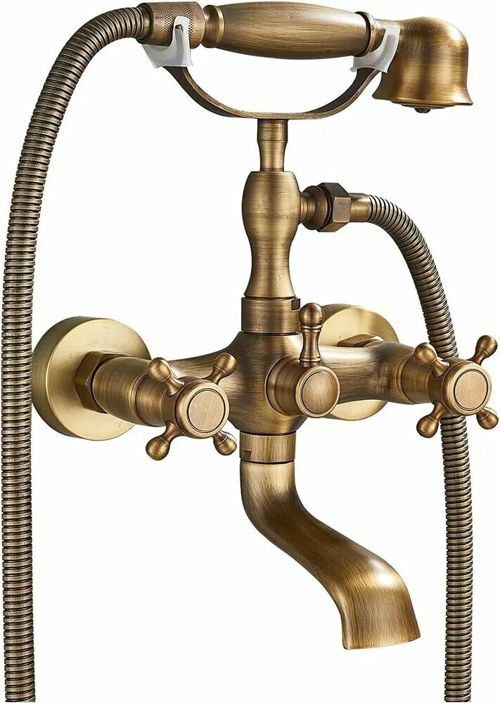 KNOW EASY-Ретро-смеситель для ванны, ручной душ, старинный латунный смеситель для ванны, настенный ностальгический смеситель для ванны в ванной комнате