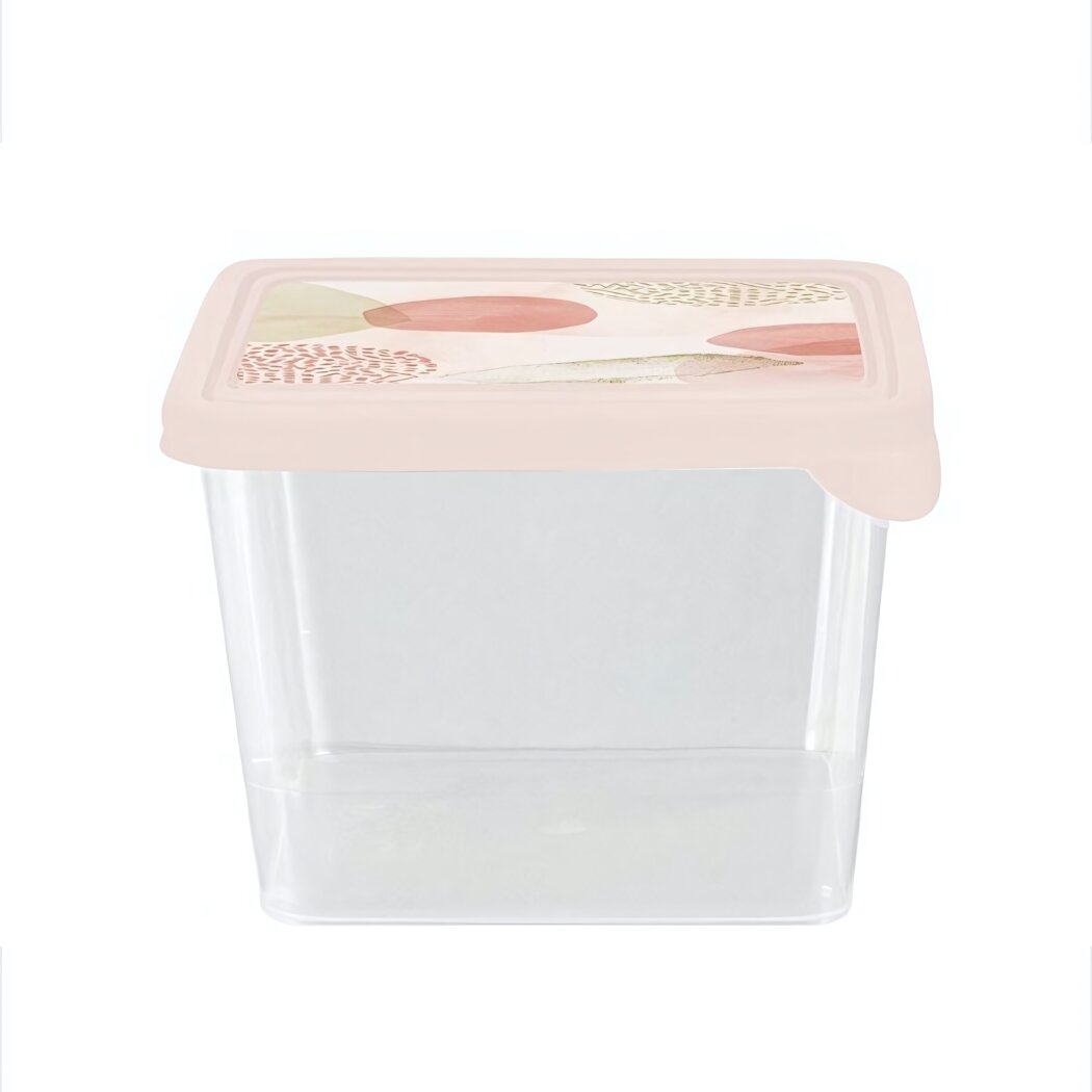 Контейнер для продуктов 0,75 л, квадратный, прозрачный, с крышкой, легкий и прочный