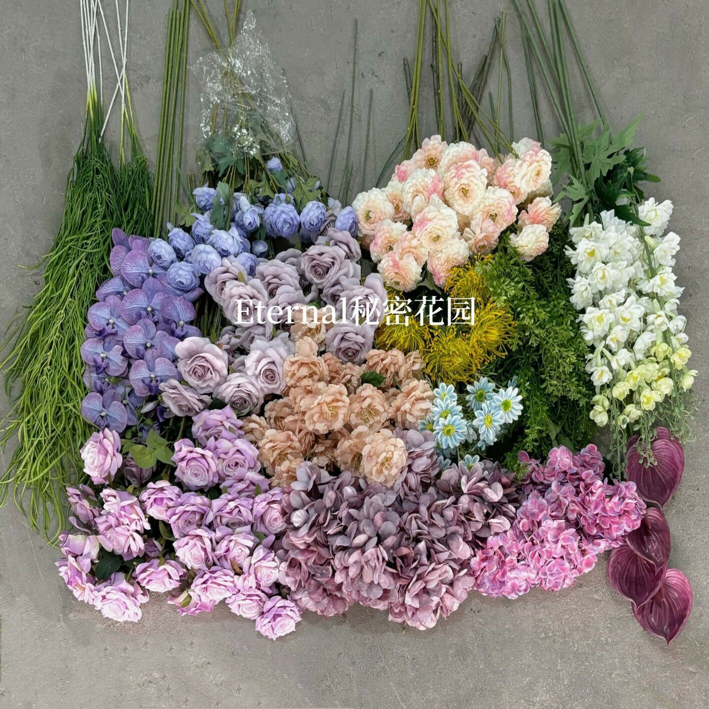 Набор цветочных композиций "Моне", 120 цветов, имитация садового стиля