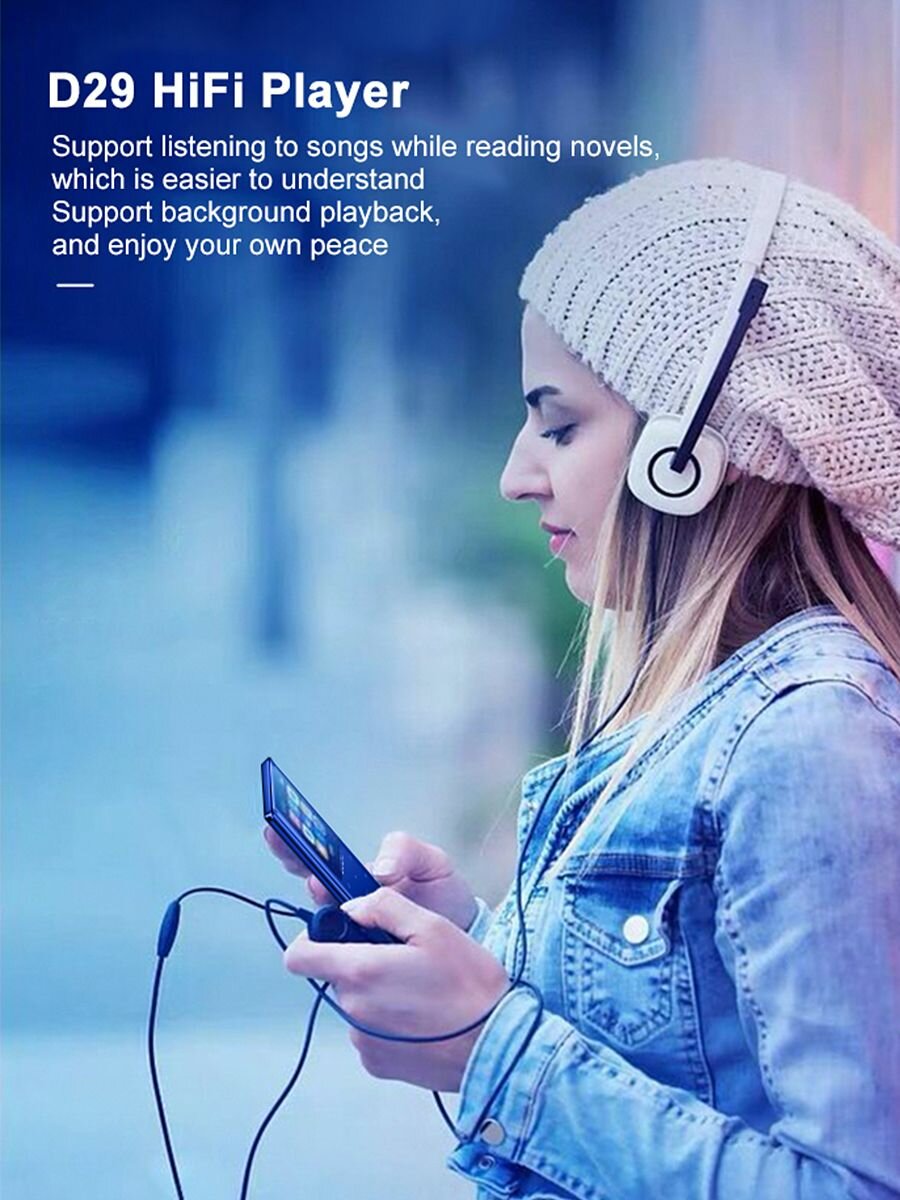 RUIZU D29 Bluetooth MP3-плеер со встроенным динамиком FM-радио 8 ГБ 16 ГБ, Портативный музыкальный видеоплеер HiFi без потерь, поддержка Walkman, Электронная книга / запись голоса / SD-карта