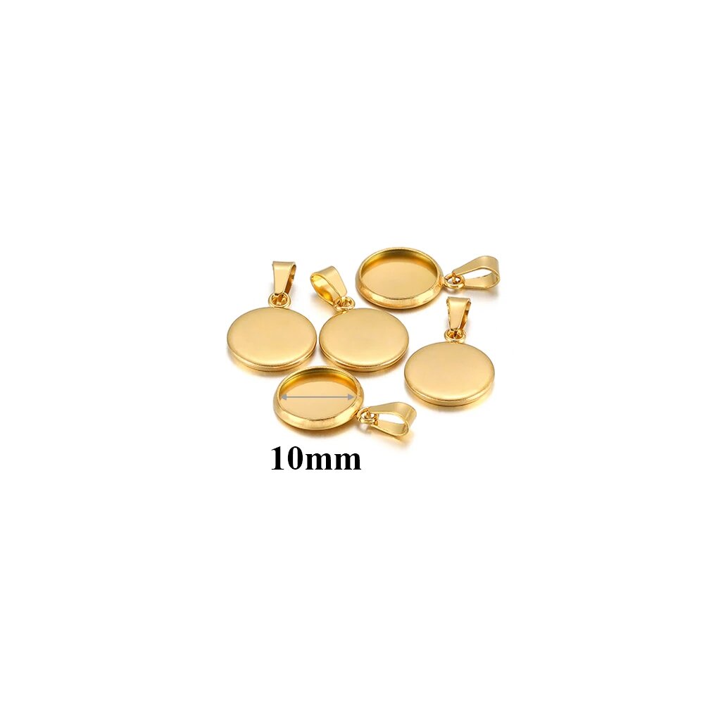 Заключения для бижутерии Semitree, нержавеющая сталь, 10 шт. Gold 10mm