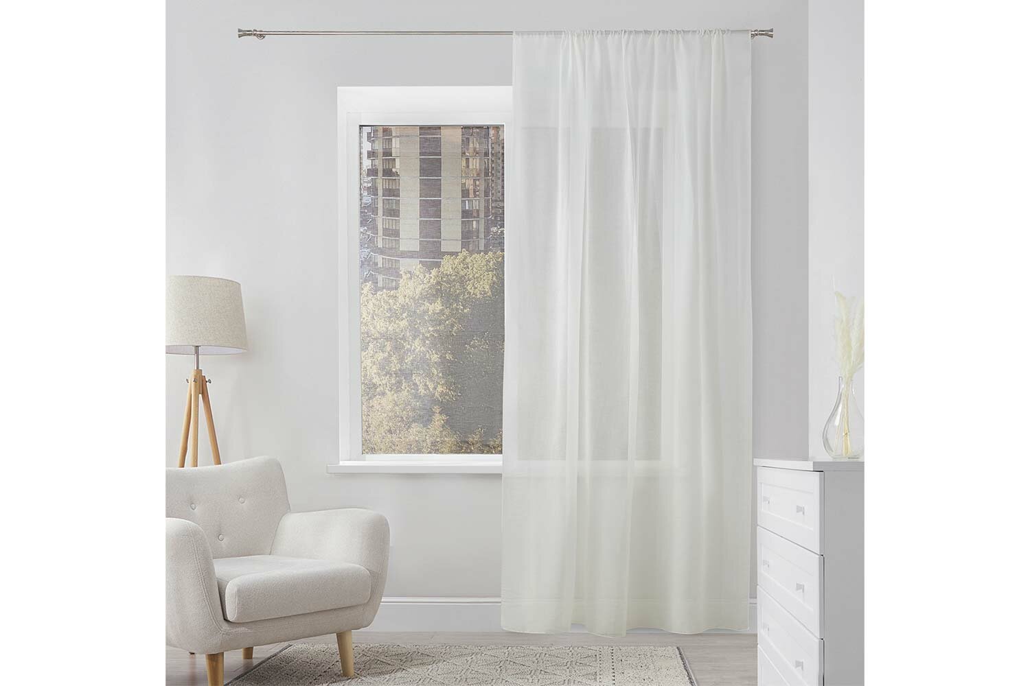Тюль для гостиной ESTUDI BLANCO Floss 200х280 см, батист, тёплый белый