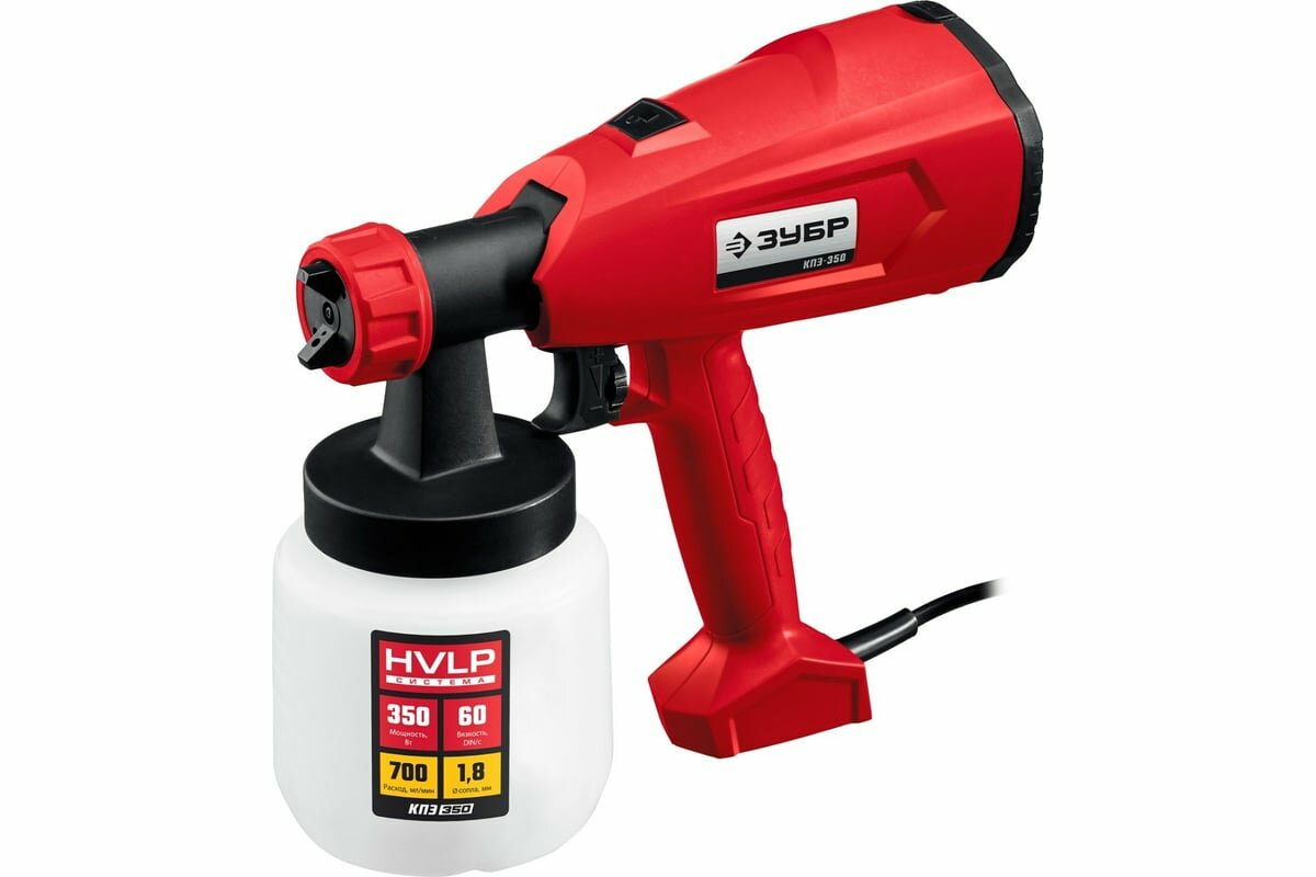 Краскораспылитель электрический 350Вт HLVP,0,8 л/мин сопло1,8 ЗУБР