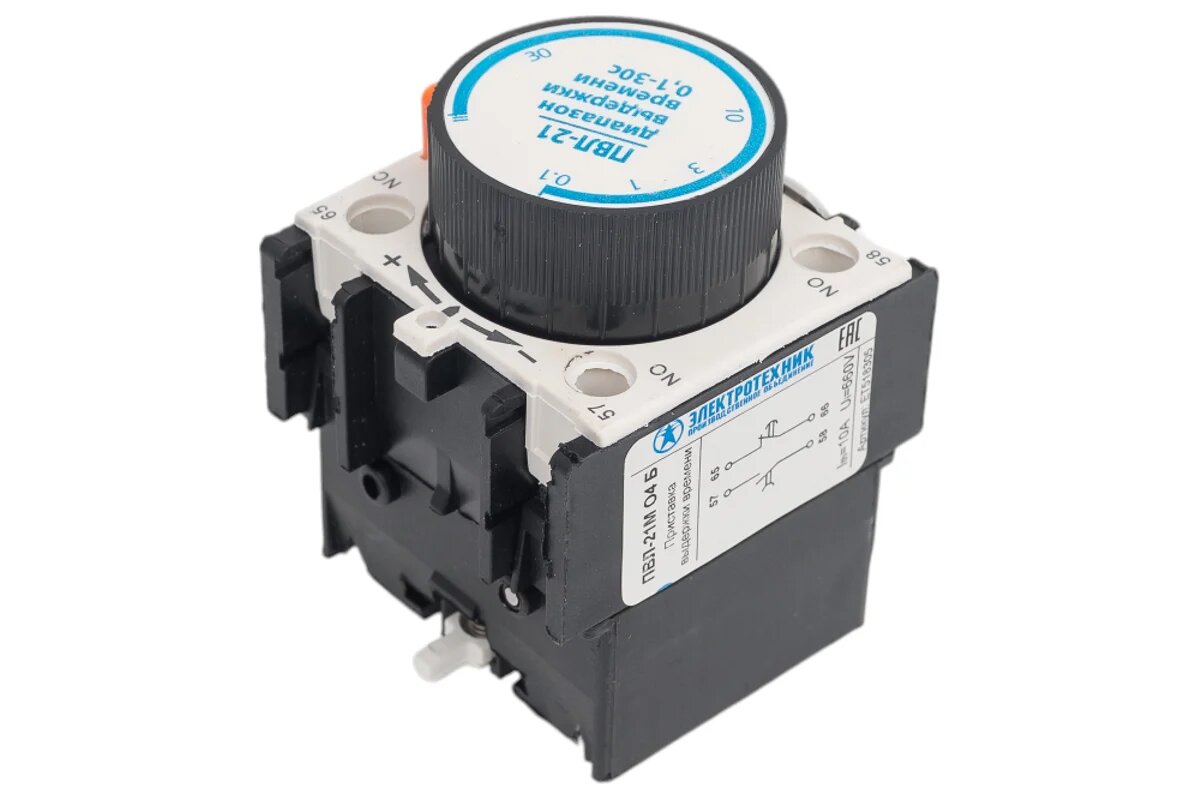 Электротехник ПВЛ-21М О4 Б приставка выдержки времени 0,1-30с 10А IP20 ET518305