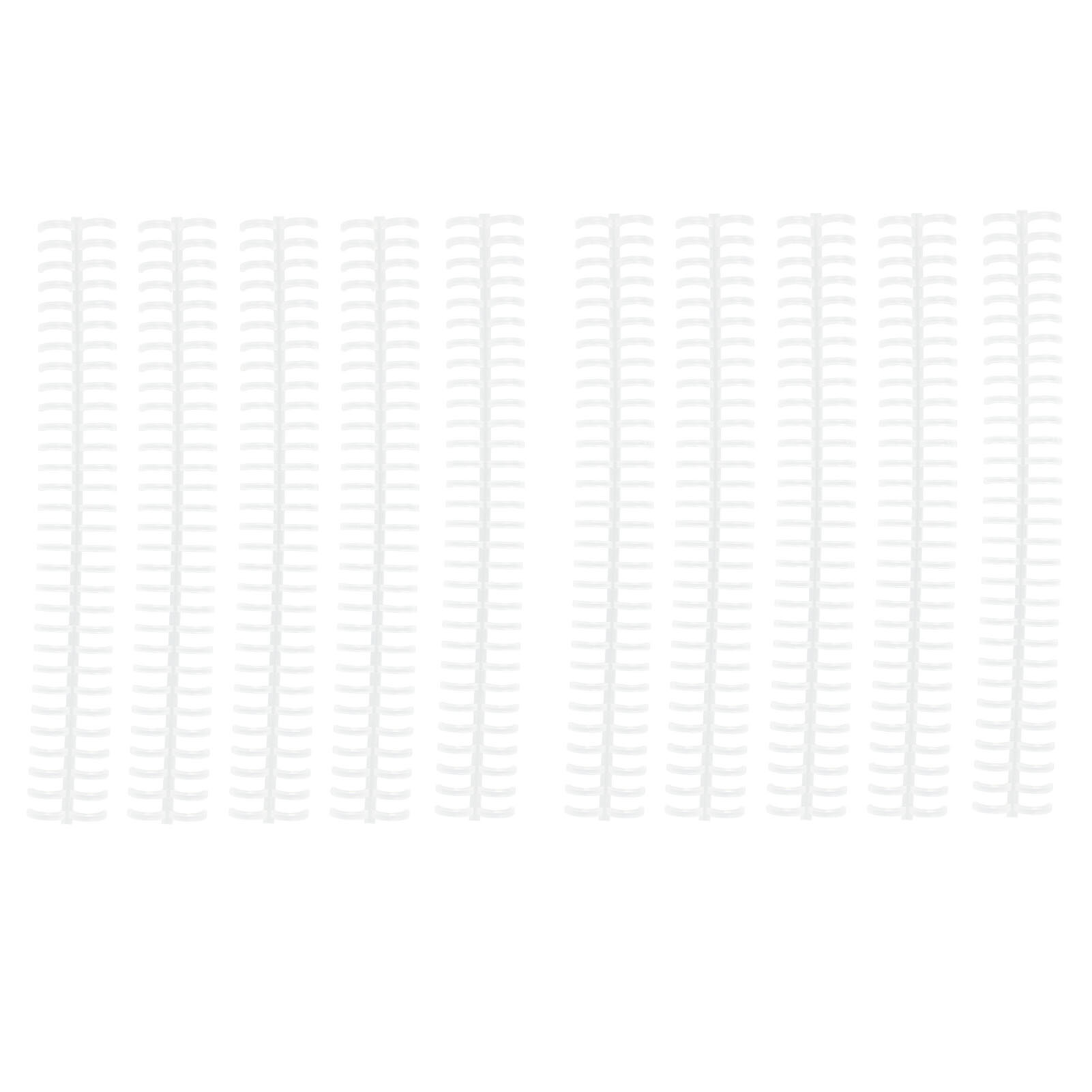 10 шт. спиральных переплетных гребенок с 30 отверстиями, пластиковая полоска для листов бумаги, диаметр 1/2 дюйма, прозрачная.