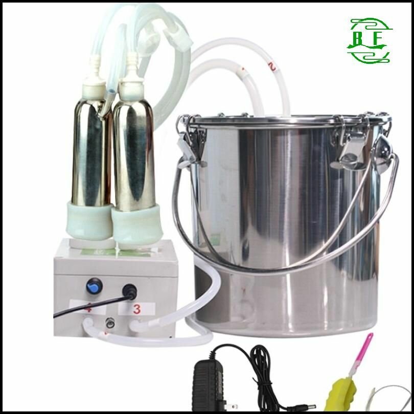 Новый электрический доильный аппарат 5L для крупного рогатого скота, коз, 220 В, пульсирующий доильный аппарат, ведро для доения, вакуумный насос из нержавеющей стали-FB -lj