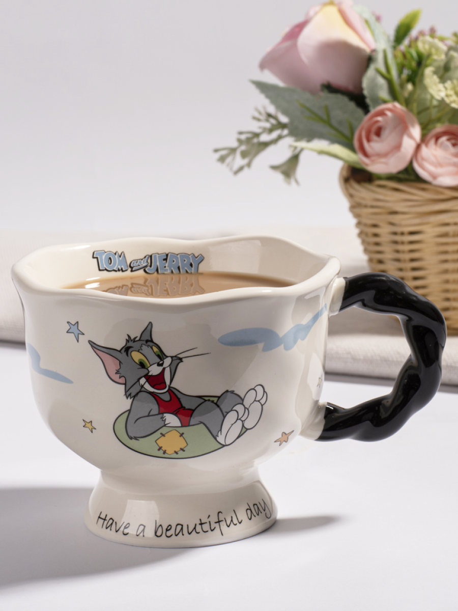 Кружка DB HOMME "Том и Джерри", керамика, для СВЧ, для посудомойки, высота 9 см