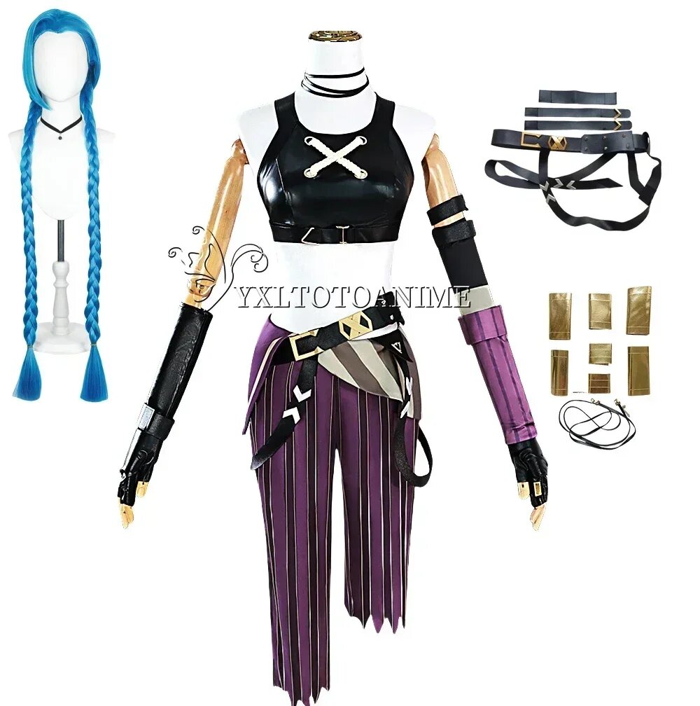 Косплей костюм Jinx из LOL Arcane XYLTOTOANIME Фиолетовый, XXL, costume 2