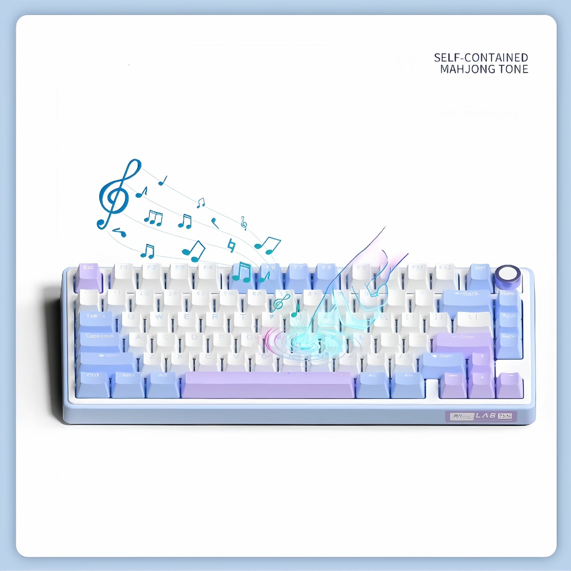 Клавиатура беспроводная RKR75, (RK Brown), Английская раскладка, белый, голубой