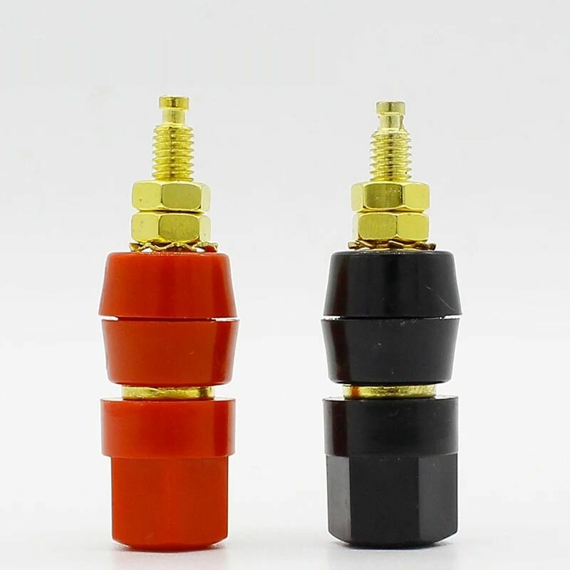1 пара (черный+красный) клеммы красный черный разъем усилитель клемма зажим банан динамик штекер разъем