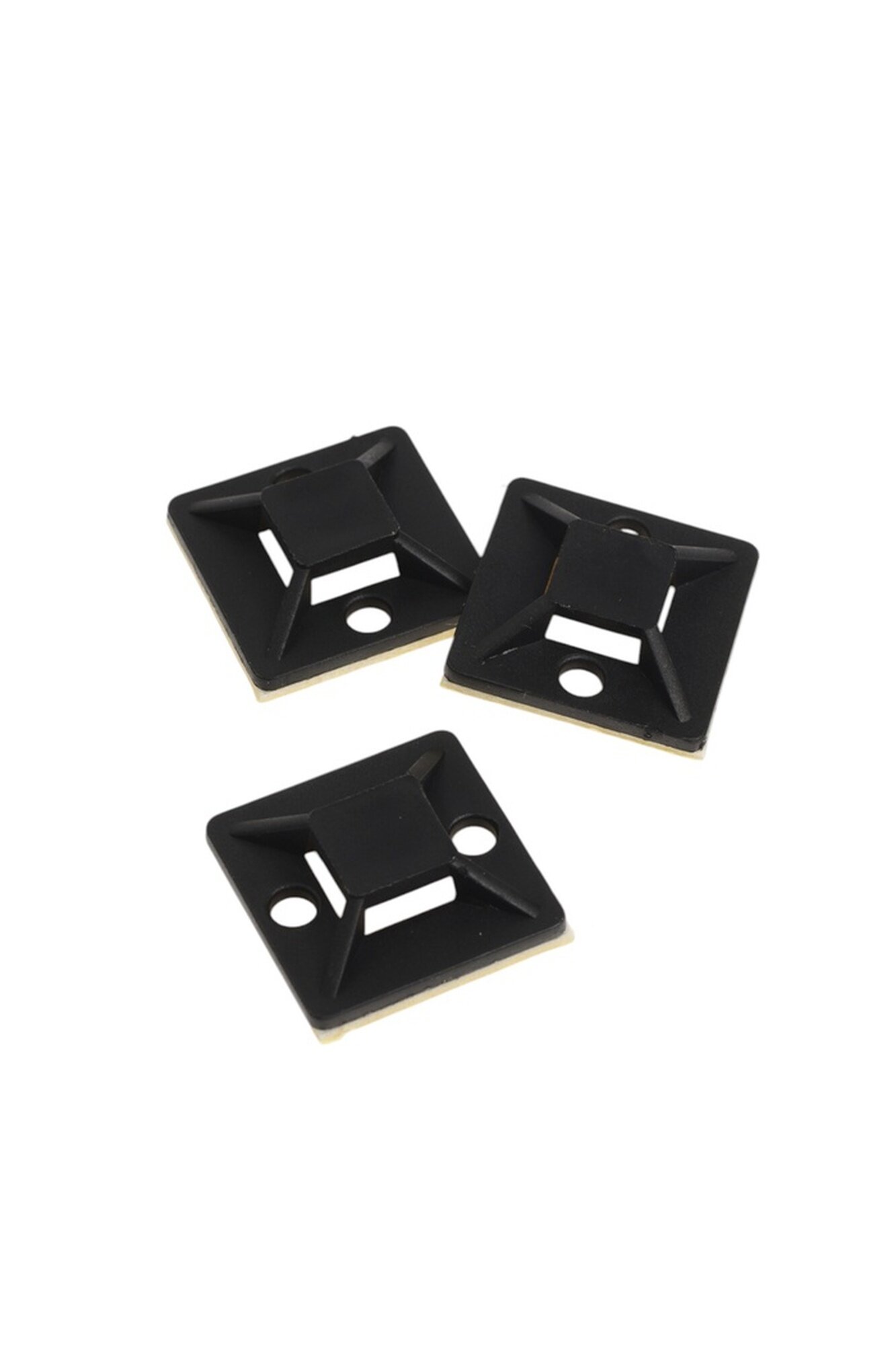 Площадка под хомут-стяжку тундра, 25х25 мм, цвет черный, 50 шт