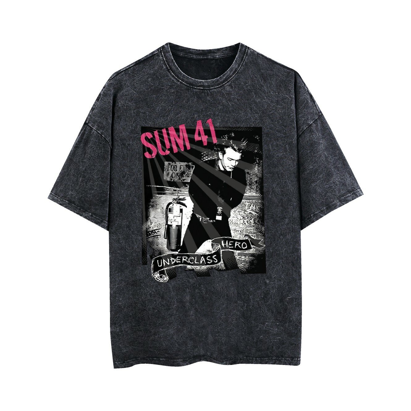 Ретро-футболка Sum 41 Underclass Hero Черный ретро-костюм с коротким рукавом