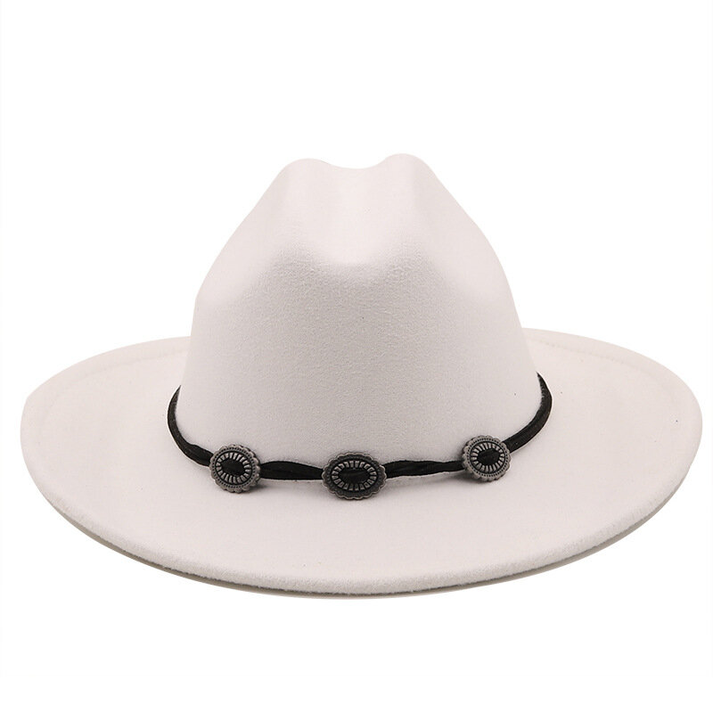 Шляпа-цилиндр, мужская и женская, осенне-зимняя, белая, размер M