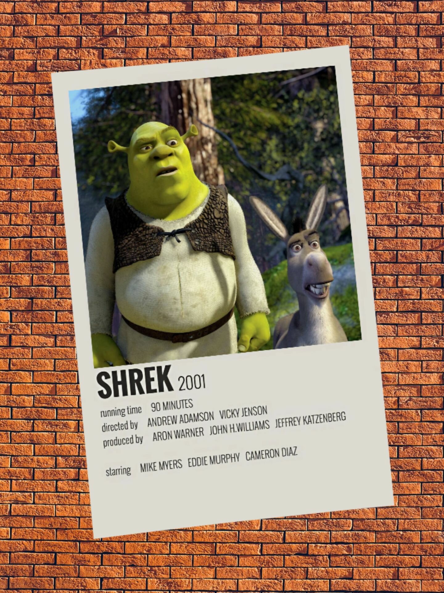Постер "Шрек" в стиле "полароид", формат А3, 297 х 420 мм, глянцевый