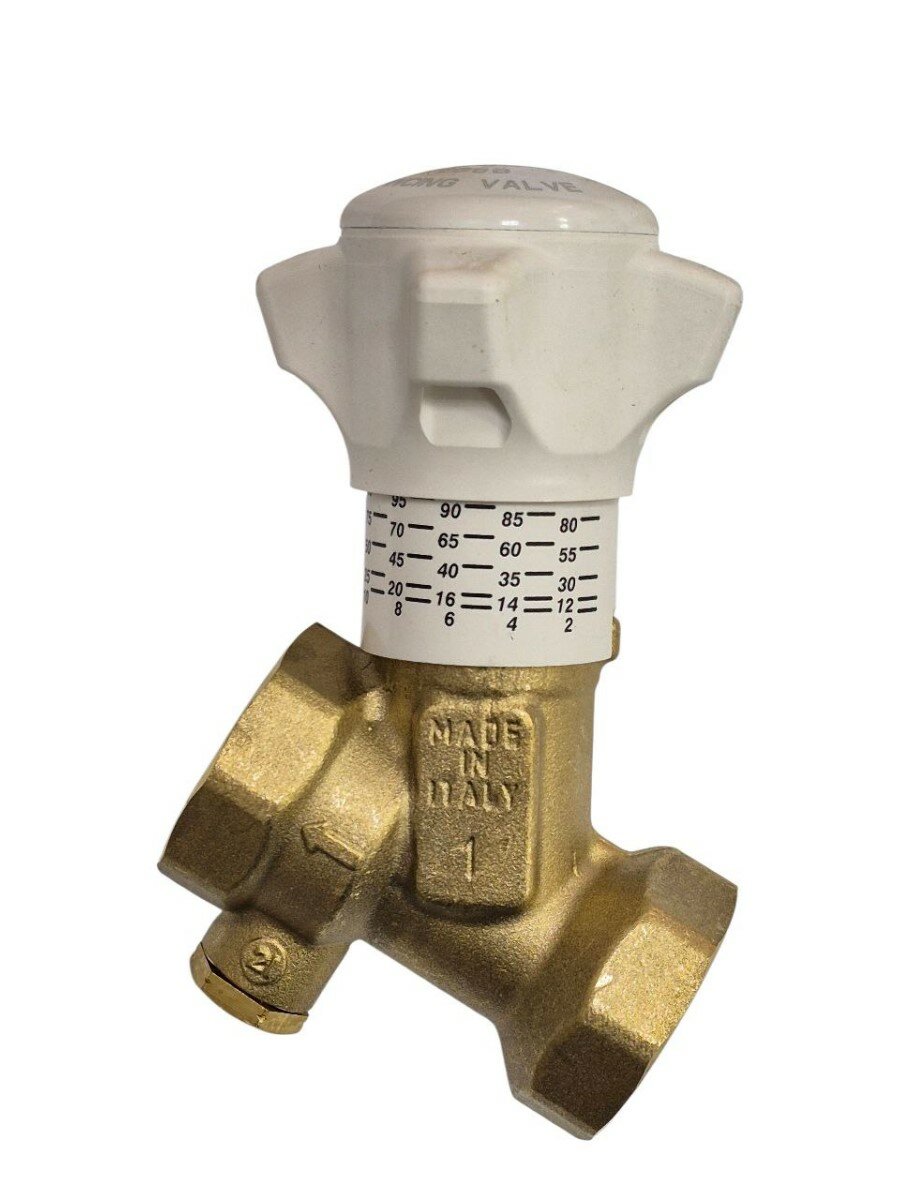 Клапан балансировочный компактный Giacomini R206B-1 статичный 1", вн/вн, со сливом (R206BY115)