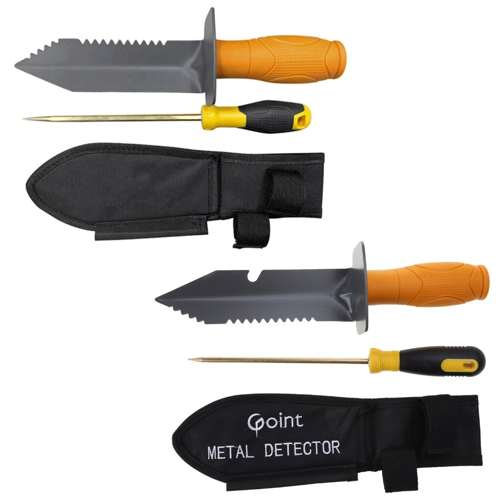 Саперная лопата с зазубренным краем и щупом для монет, набор ручных лопат, кобура для ремня, инструмент для поиска металла