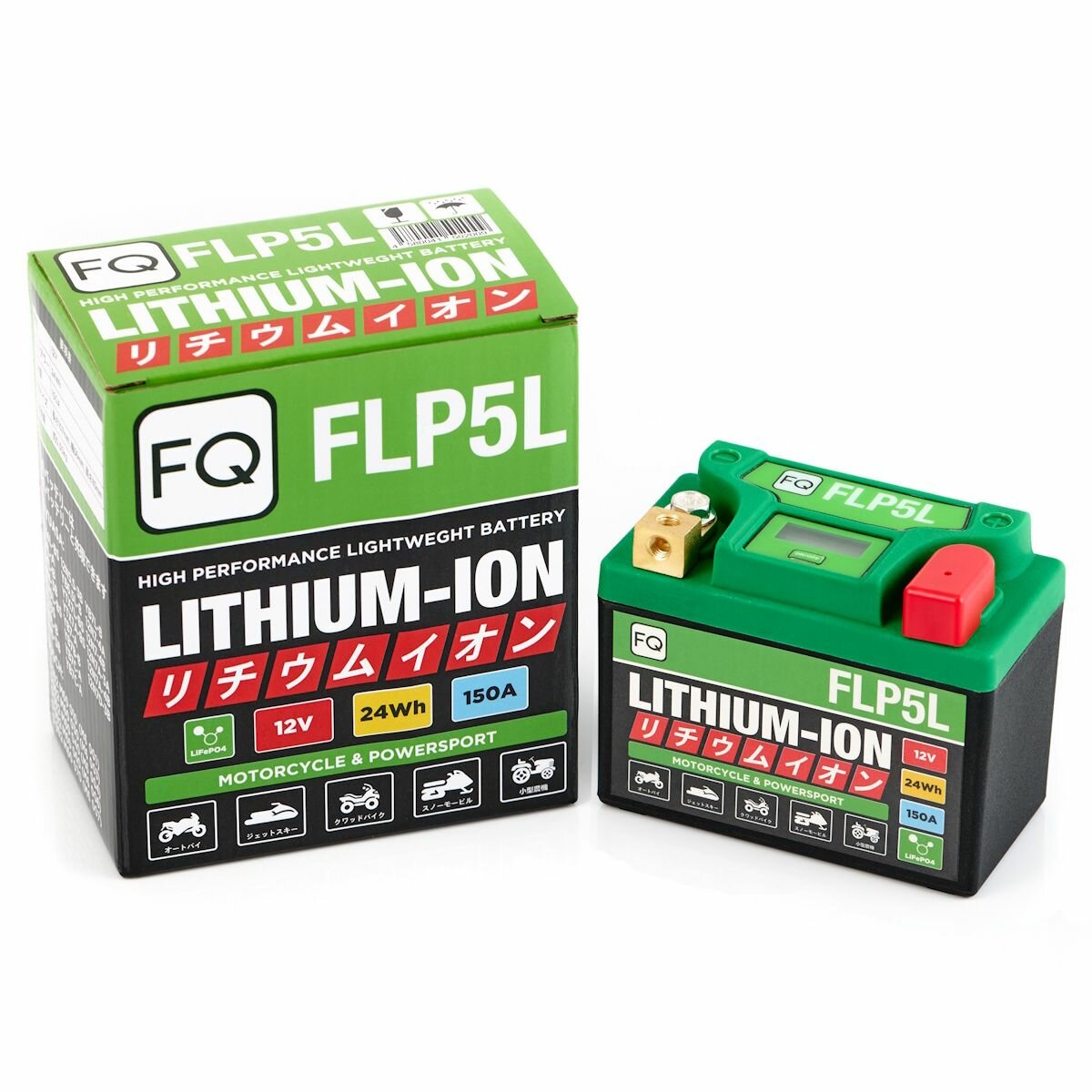 Аккумулятор FQ FLP5L-Li (12В 24Вт 150А 107х56х85мм) обр. пол.