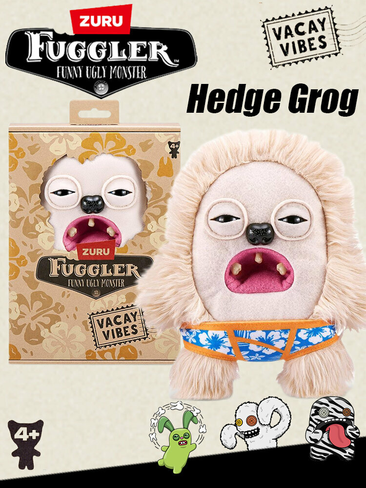 Мягкая игрушка Фагглер 22 см Fuggler Hedge Grog Mr Buttons Plush Collectible Toy / Детская коллекция плюшевых игрушек - модный подарок на день рождения, подходящий для детей старше 4 лет